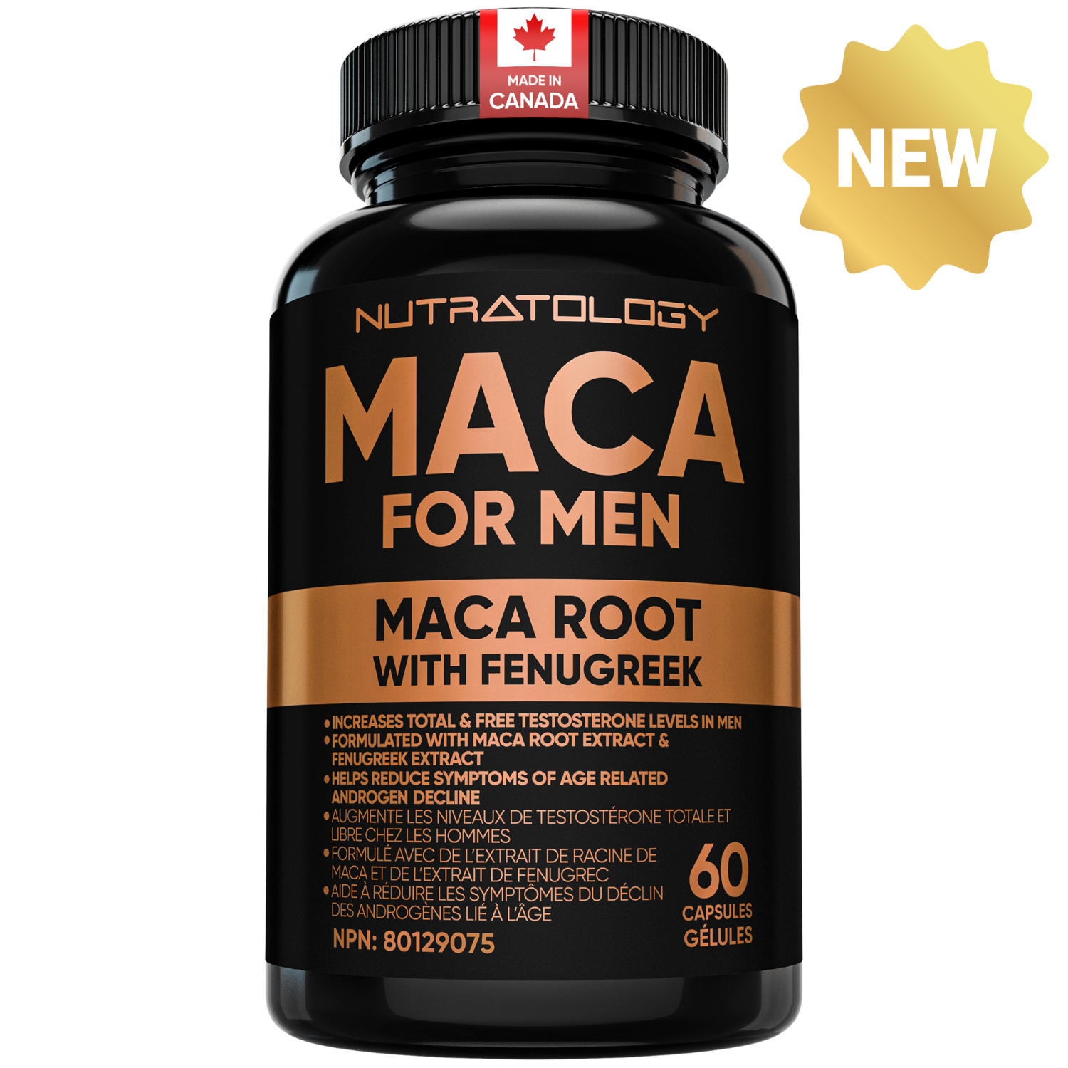 Nutratology Maca Root With Fenugreek for Men - 60 Capsules