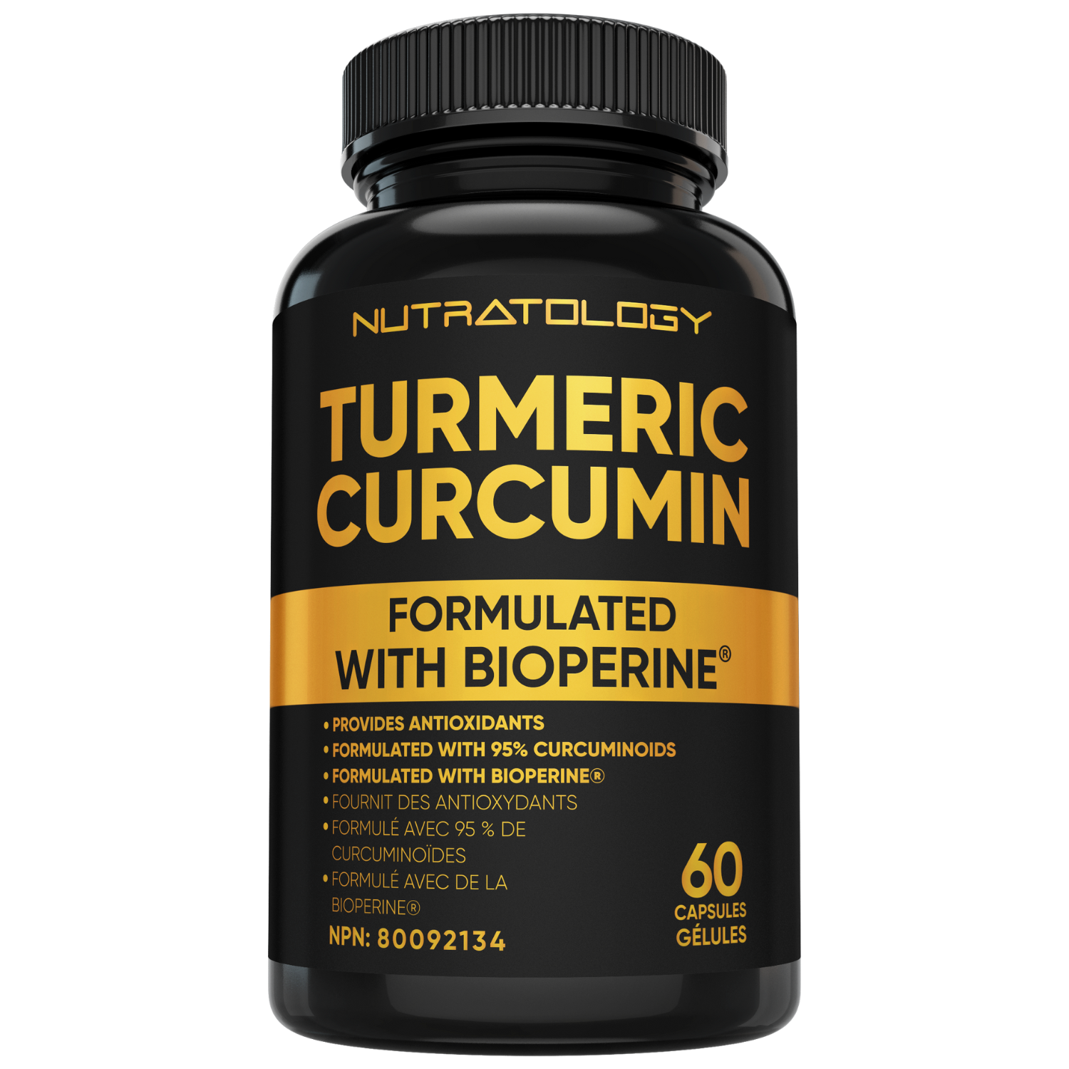Nutratology Organic Turmeric Curcumin Supplement - 60 Capsules