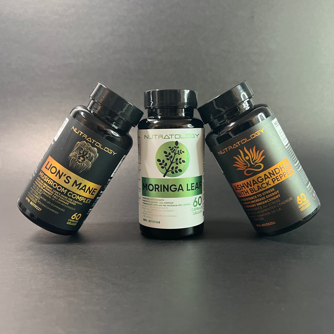 Energy & Immunity Kit Moringa Leaf, Ashwagandha Black Pepper & Lion's ...