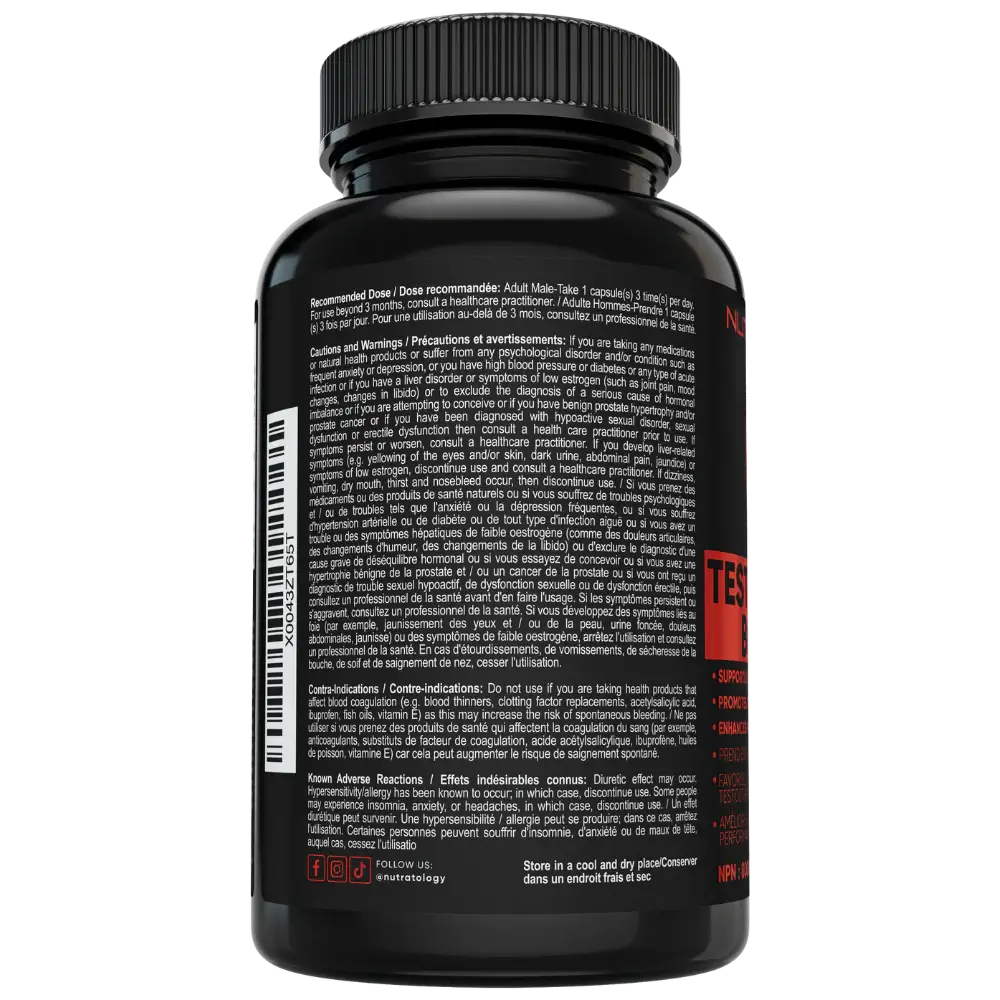 Nutratology Testosterone Booster for Men - 180 Capsules