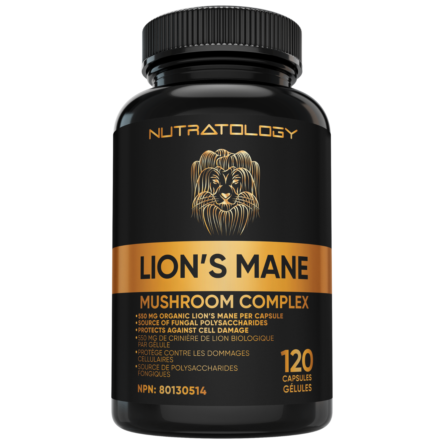 Nutratology High Potency Lion's Mane Mushroom Supplement - 120 Capsules